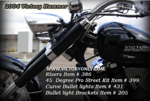 Riser Drag bars / V Bars 2 inch Chrome / Black | Victory Only
