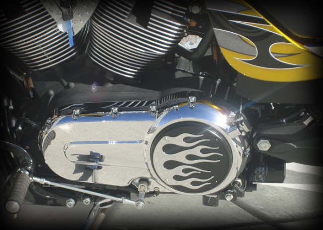 Engine Cover Flame Black and Chrome | Victory Only