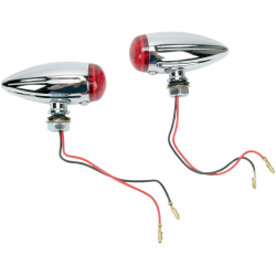 Chrome Bullet Lights Turn Signals Red / Amber Grooved Victory ...
