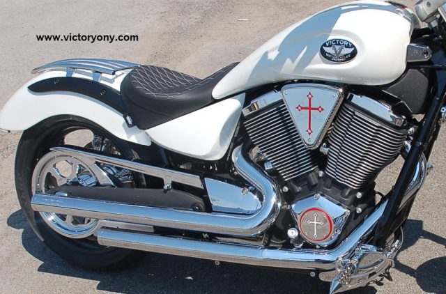 Engine Cover Cross black chrome red Victory Only Accessories