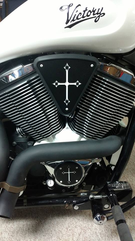 WHITE CYLINDER BASE COVER VICTORY 1 Victory Only Motorcycles