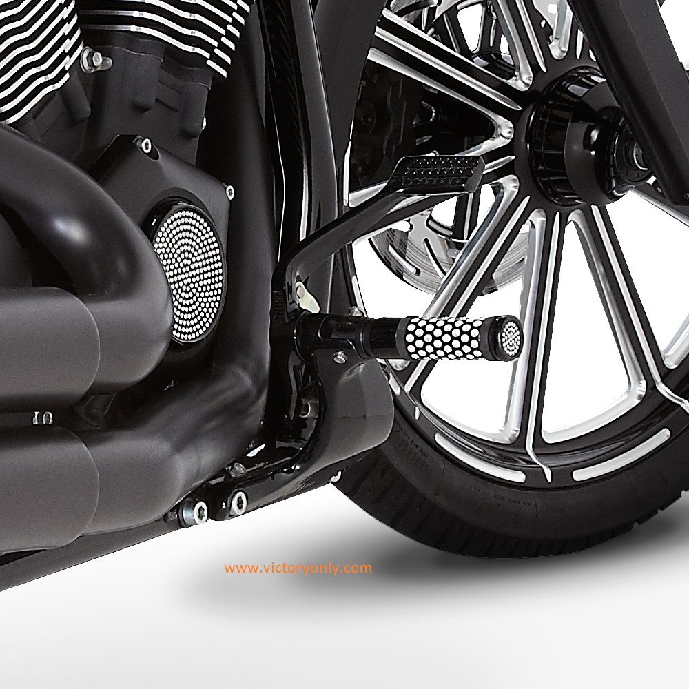 Foot Pegs Hole Shot Spring Loaded Footpegs - Black Victory Only Motorcycles