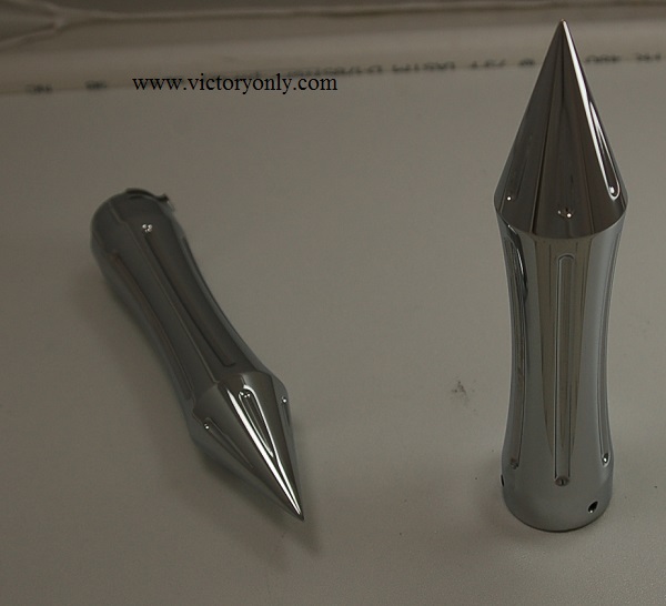 chrome spike end grips custom motorcycle 010 | Victory Only