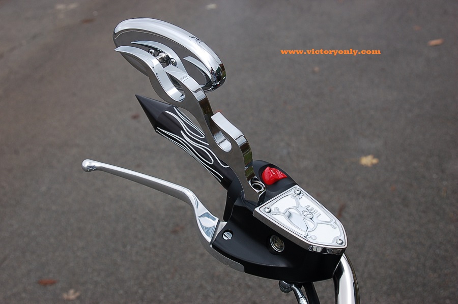 flame mirror oval arm victory motorcycle custom chrome 013 Victory Only ...
